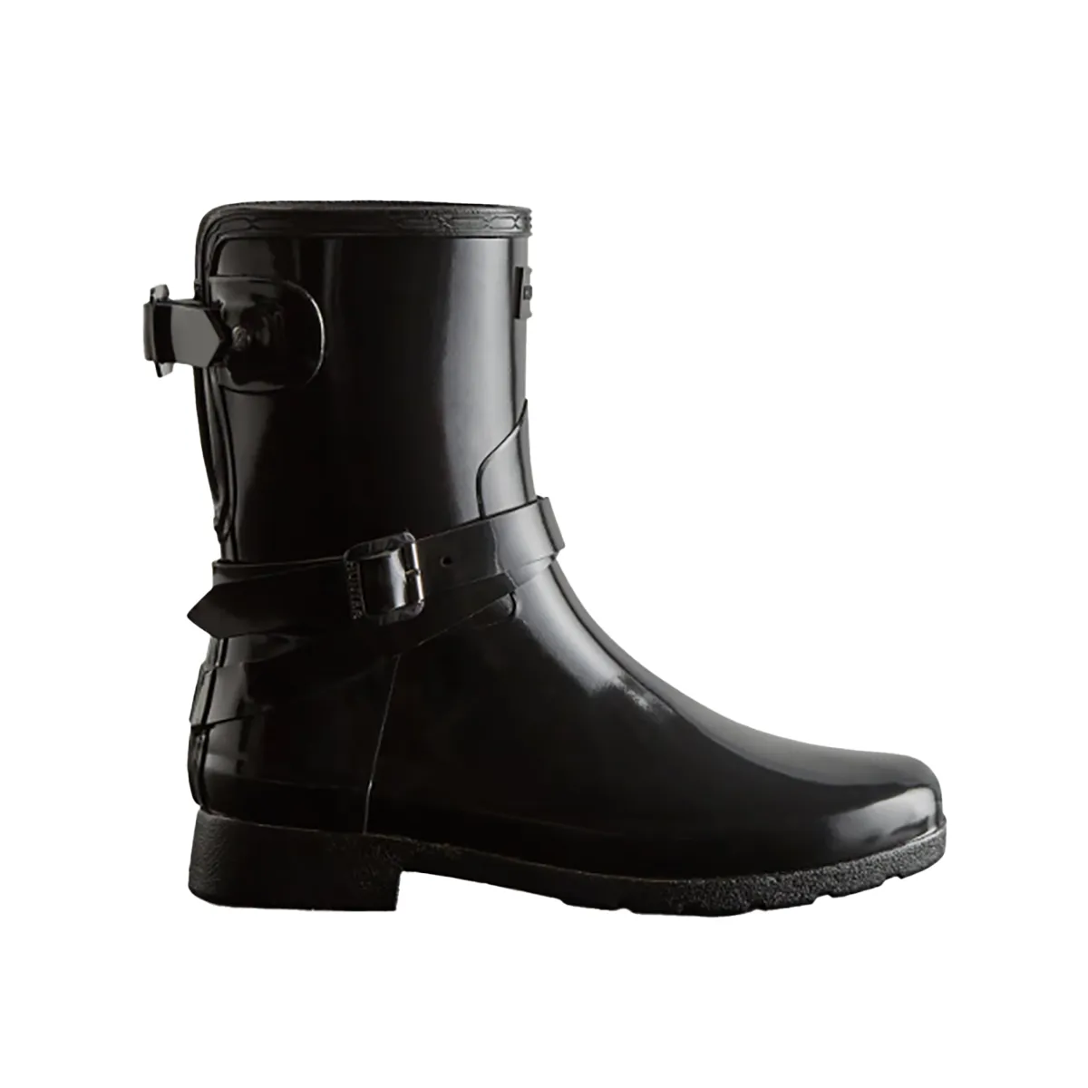 Hunter Refined Slim Fit ADJ Short Gloss Boot – Black | Clogz